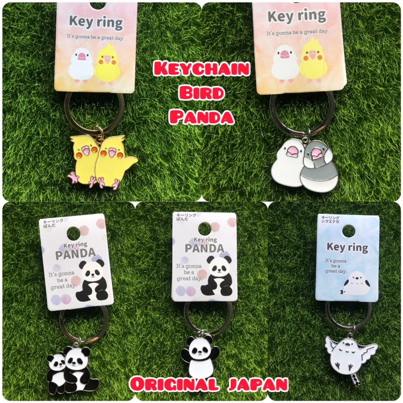 Jual keychain key holder shimaenaga panda gantungan kunci oleh oleh ...
