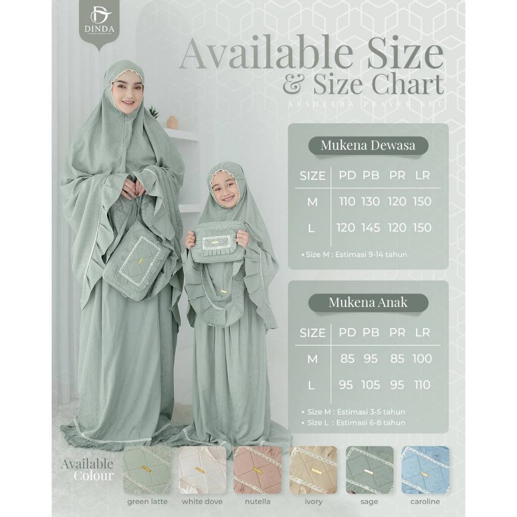 Jual DINDA AFSHEERA - MUKENA DEWASA DAN ANAK - PRAYER SET - MUKENA ...