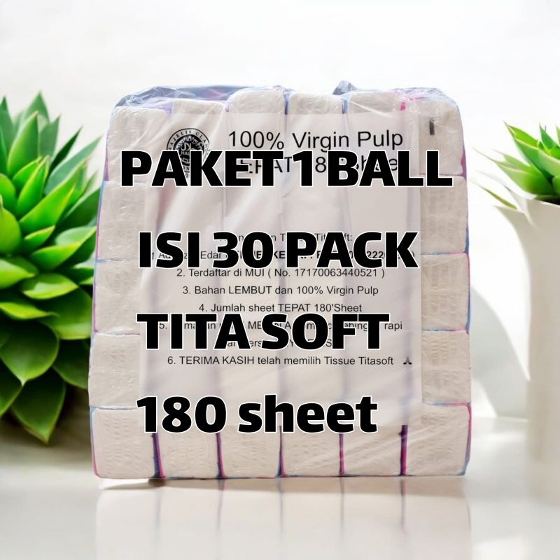 Jual Paket Tissu 30 Pack/ 1 Ball Tisu Murah Tita Soft Facial Tissu 180 ...