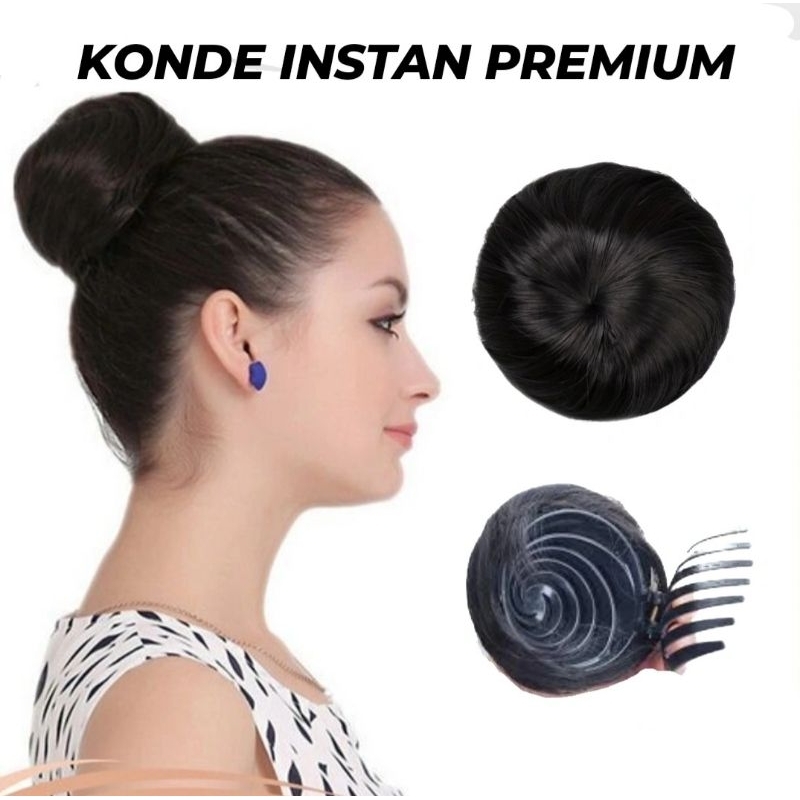 Jual SANGGUL INSTAN KONDE DENGAN JEPIT PREMIUM RAMBUT PALSU WIG CEPOL ...