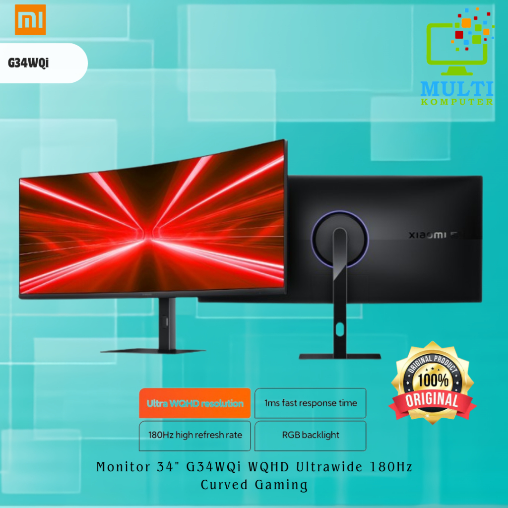Jual Xiaomi Mi Monitor 34 G34WQi WQHD Ultrawide 180Hz Curved Gaming ...