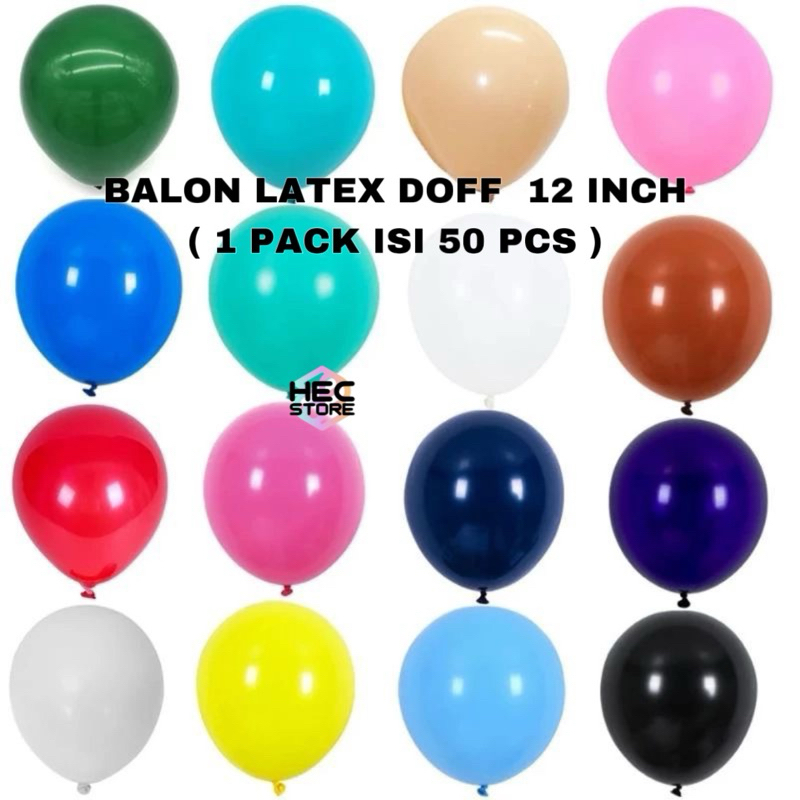 Jual BALON LATEX DOFF 12 INCH | BALON DOFF PESTA ULANG TAHUN (1 PACK ...