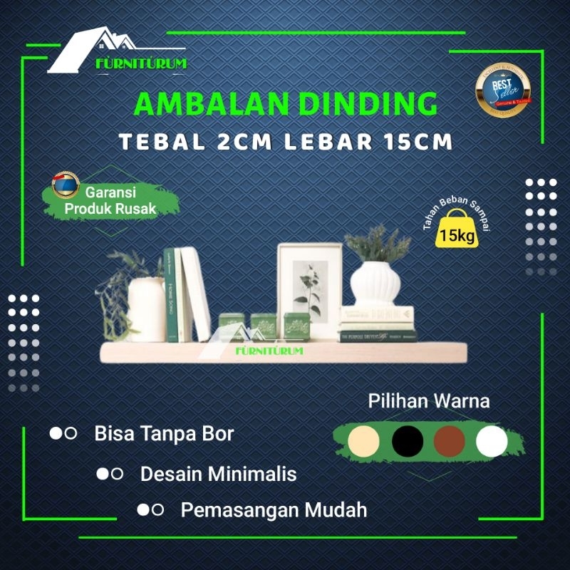 Jual Ambalan Dinding Minimalis 60 80 Lebar 15cm Tebal 2cm Hiasan Papan ...