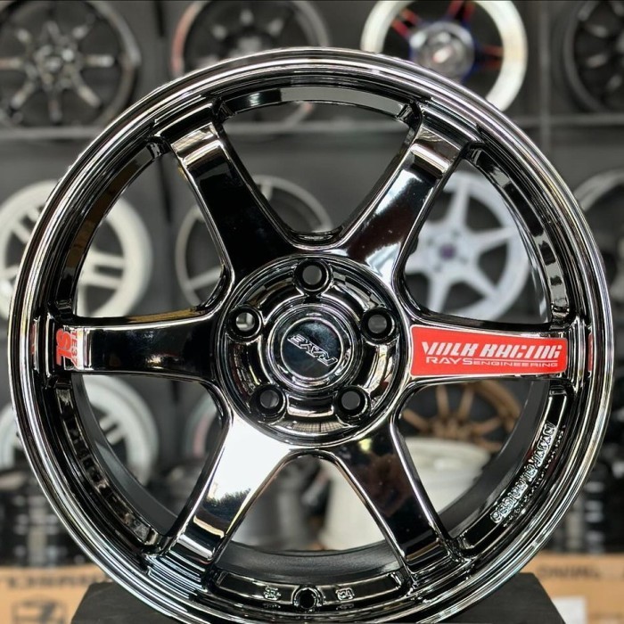 Jual velg racing r17 TE37 SL BLACK CHROME velg mobil ring 17 crv xpander xl7 ertiga rush hrv ...