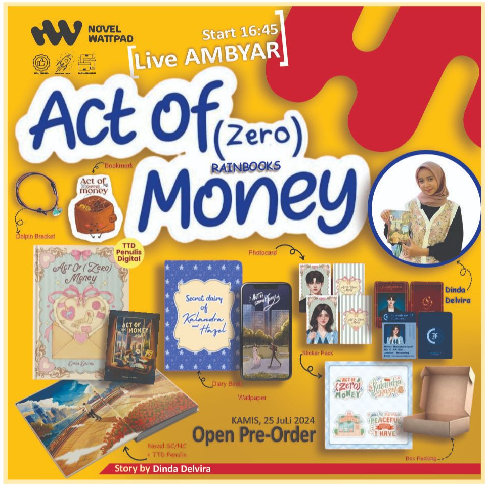 Jual Novel Act Of ZERO Money + Dinda Delvira Rainbook Novelwattpad ...