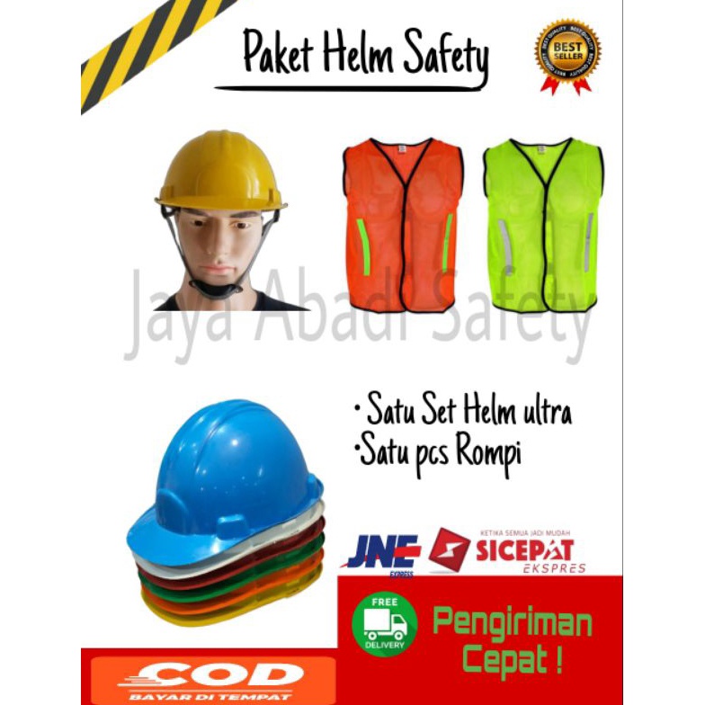 Jual KODE V62J Paket Safety Helm proyek satu set lengkap inner dan Tali ...