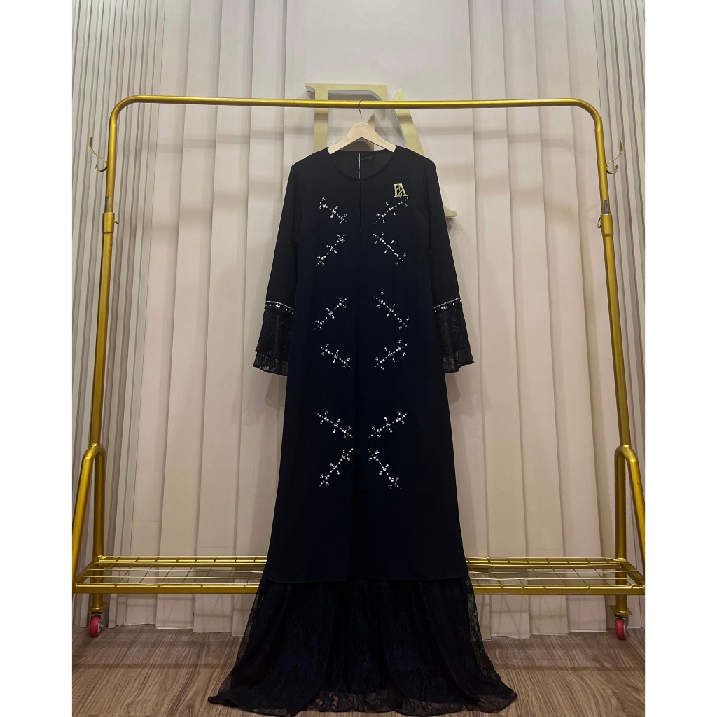Jual Elly Arsy - Nadin Abaya Brukatt Material Abaya Mix Payet | Shopee ...