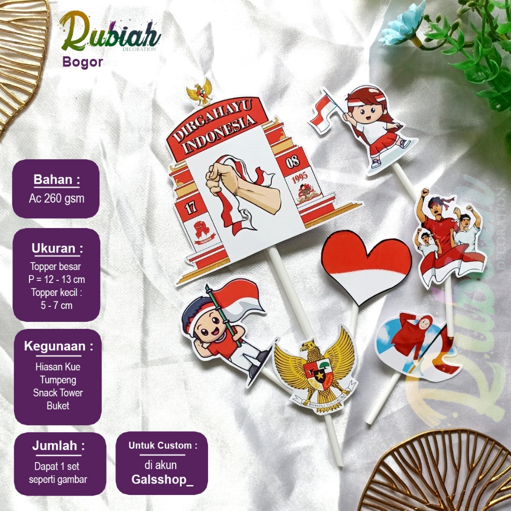 Jual Topper cake Karakter Gapura Merdeka / Hiasan Kue Tumpeng hari ...