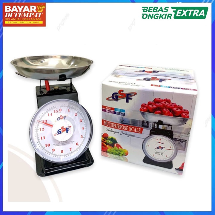Jual PROMO Timbangan Manual Jarum Duduk 10kg 20kg Mangkok Besi Analog Buah Sayur Daging Terbaru ...