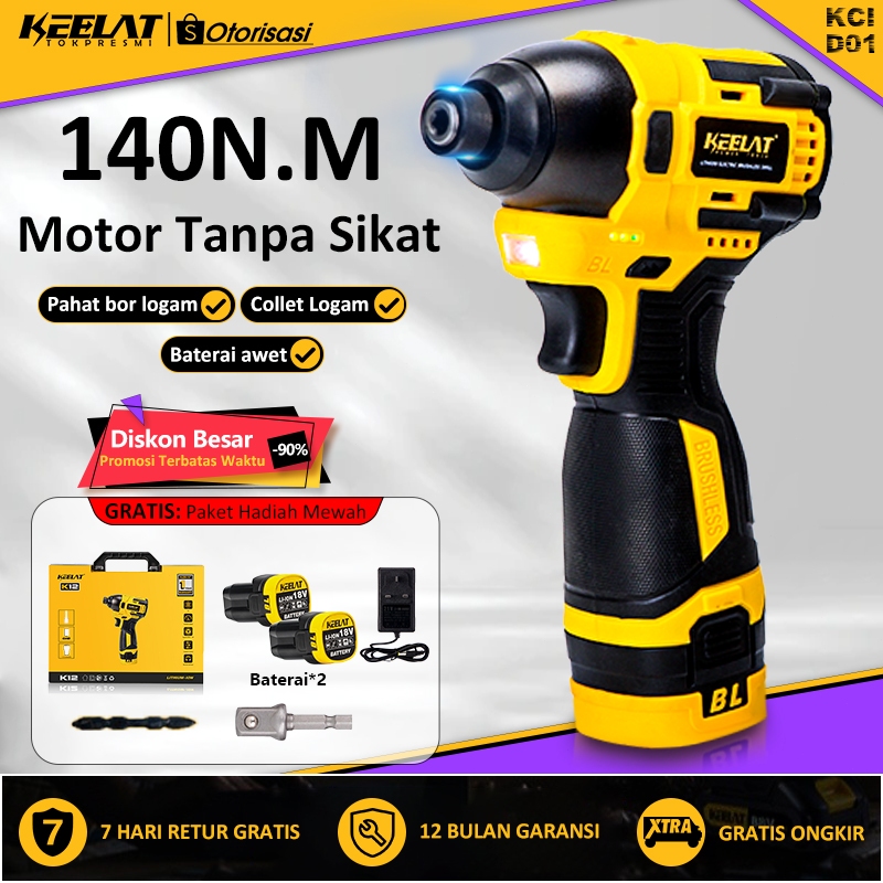 Jual KEELAT【COD】 2 IN 1 KOMBO Drill Impact Driver Brushless Cordless ...