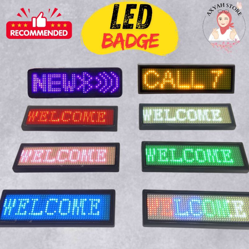 Jual Name Tag LED / LED BADGE Running Text mini /Tulisan Berjalan /Miniatur truk / papan nama ...