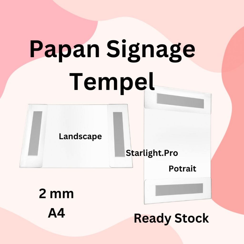 Jual Papan Signage Acrylic Tempel | A4 & A3 Akrilik Clear/Bening ...