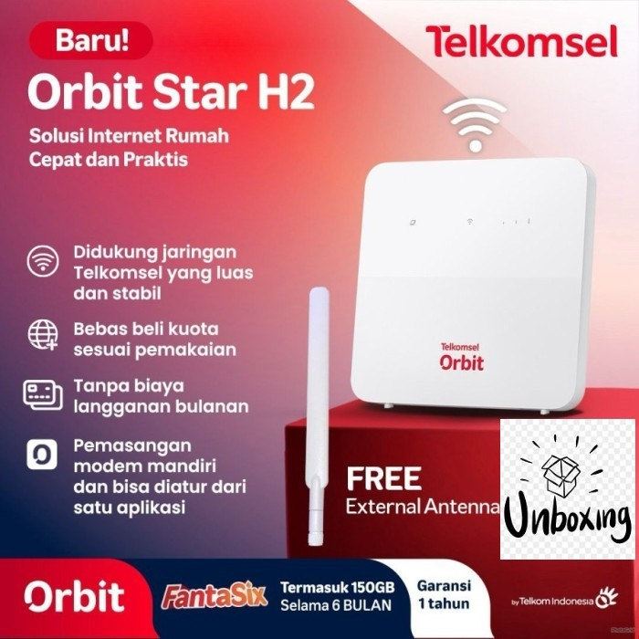 Jual Telkomsel Orbit Star H2 Modem WiFi 4G High Speed Bonus Data ...
