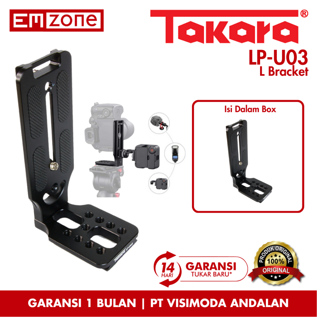 Jual Takara LP-U03 Universal L Plate Arca Swiss Bracket for DSLR ...