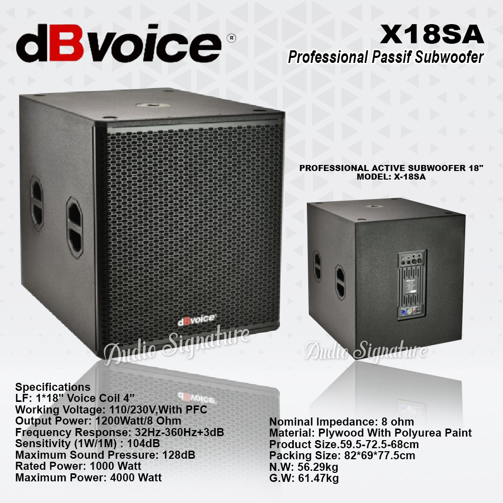Jual Speaker Subwoofer Aktif 18 Inch DB VOICE X18SA | X 18SA | X 18 SA 400Watt Original | Shopee ...