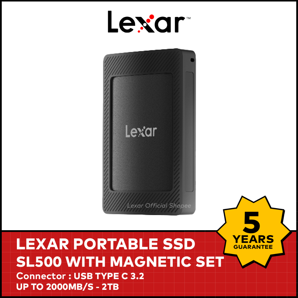Jual Lexar SSD Portable SL500 with Magnetic Set USB 3.2 Type C Up to ...