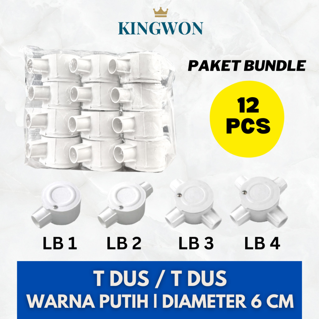Jual [ PAKET BUNDLE 12 PCS ] T DUS T DOS CABANG 1/2/3/4 PUTIH 20 MM ...