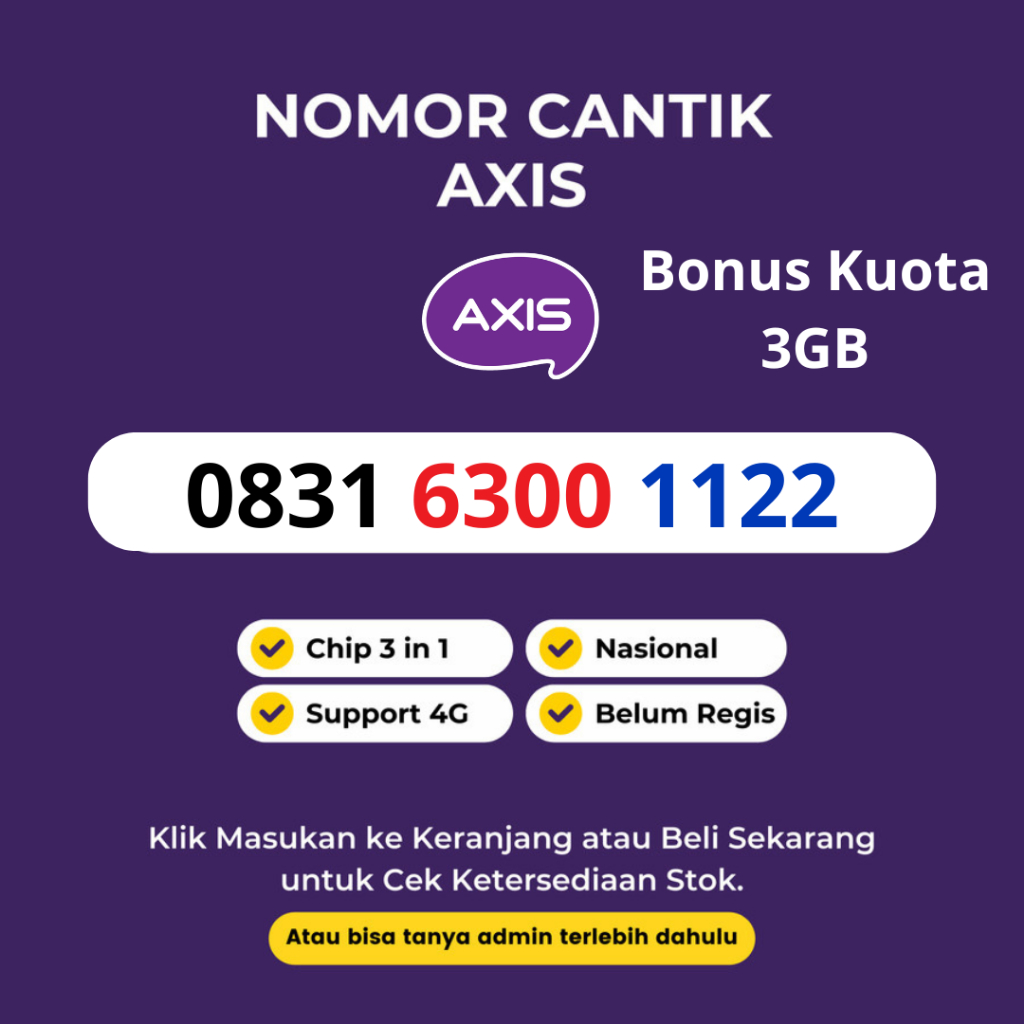 Jual Kartu Perdana Nomor Cantik Axis Murah dan Rapi - Nomor Cantik Axis ...