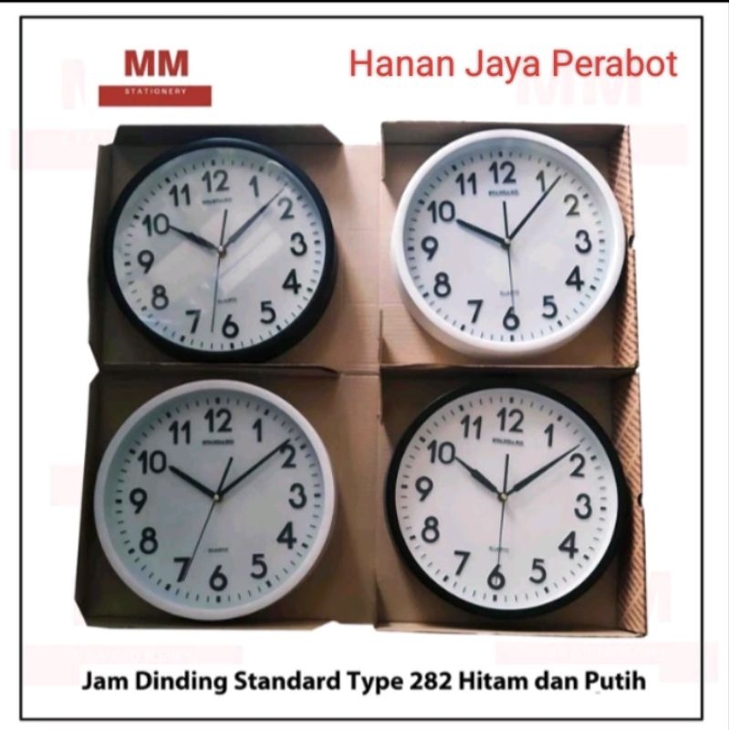 Jual Jam Dinding Standar 282 Hitam Dan putih | Shopee Indonesia