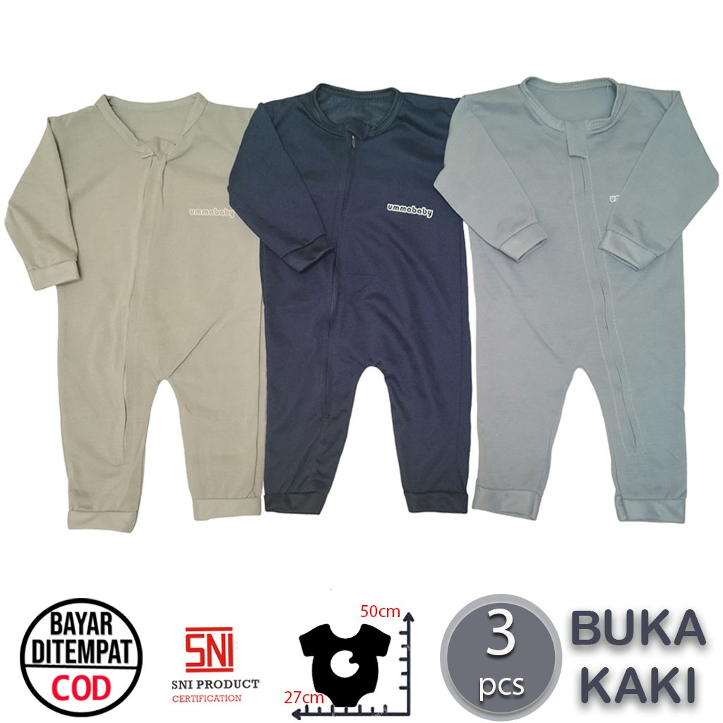 Jual ummababyshop 3 pcs Sleepsuit Bayi Baru Lahir Buka Kaki Romper Bayi ...