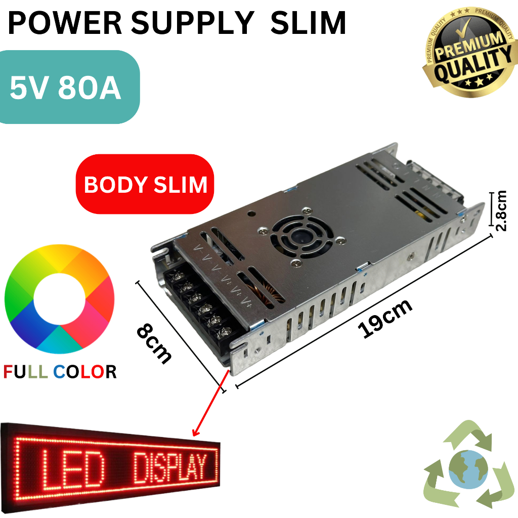 Jual POWER SUPPLY SLIM 5V 40A / 5V 60A / 5V 80A RUNNING TEXT SWITCHING ...