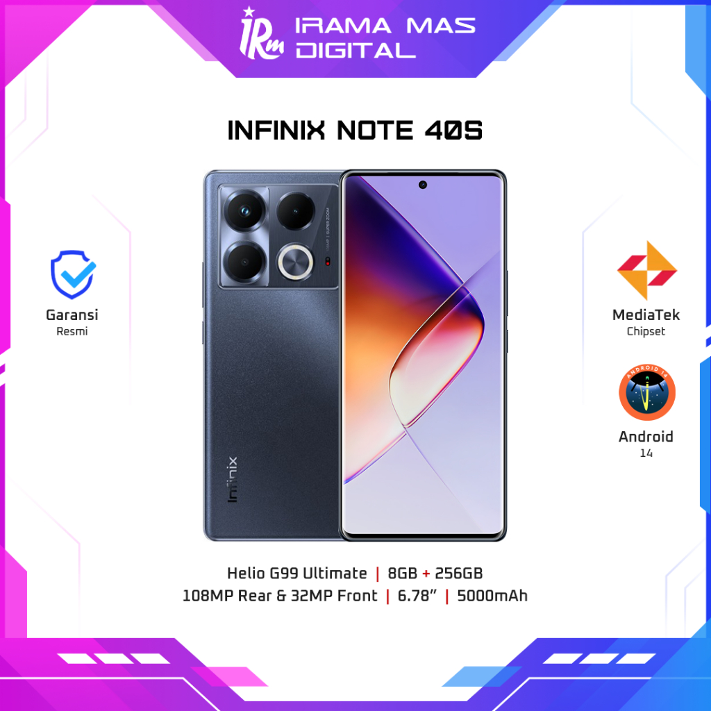 Jual INFINIX NOTE 40S NFC - 8GB/256GB (Black, Green) | Shopee Indonesia