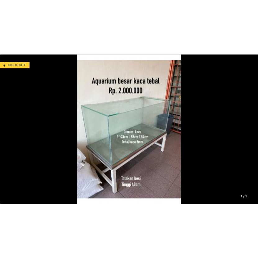 Jual Akuarium aquarium ikan besar kaca tebal | Shopee Indonesia