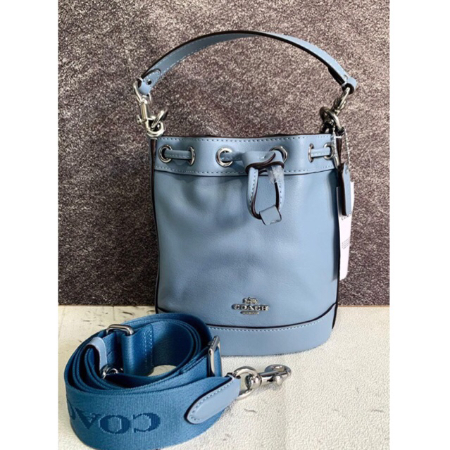 Jual Tas COACH Mini Bucket Bag Blue Field Flora Leather Original ...
