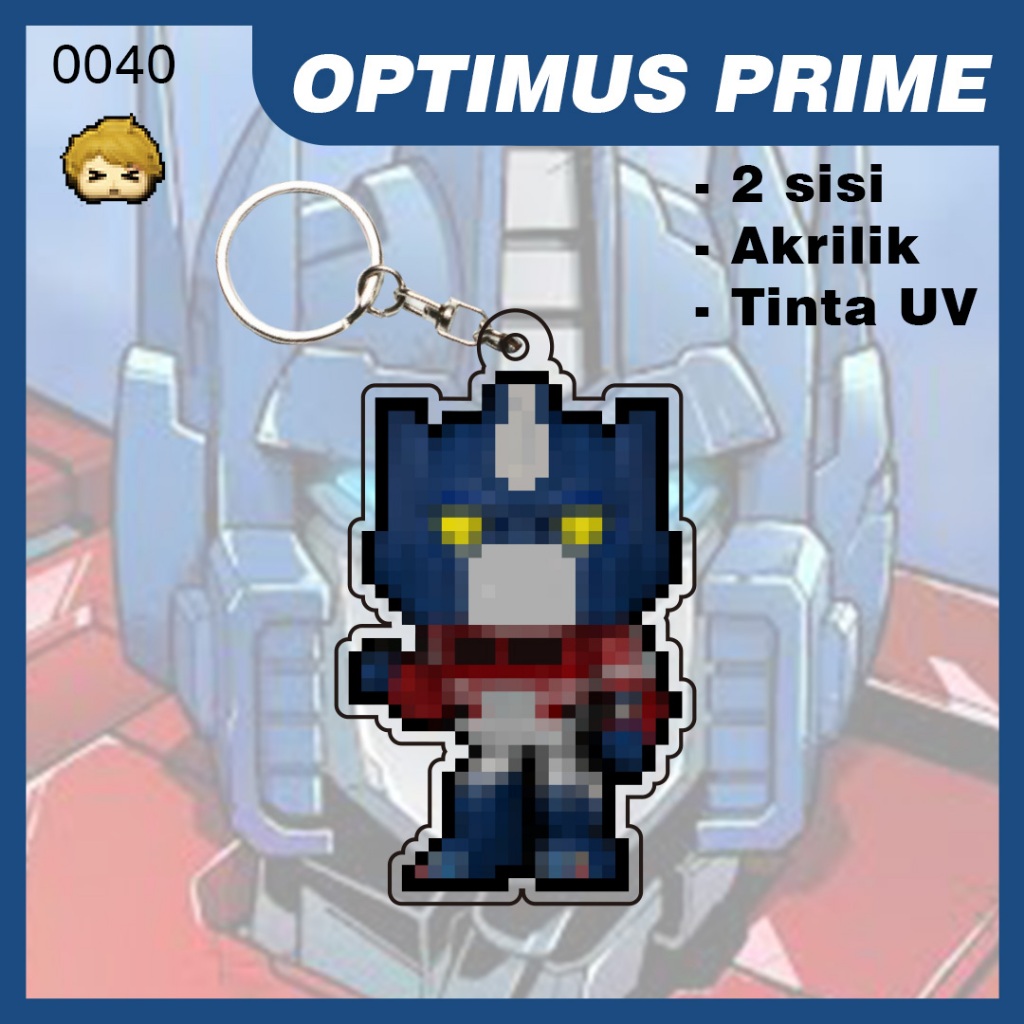 Jual Keychain Pixel Movies Transformers Optimus Prime - 40, Gantungan ...