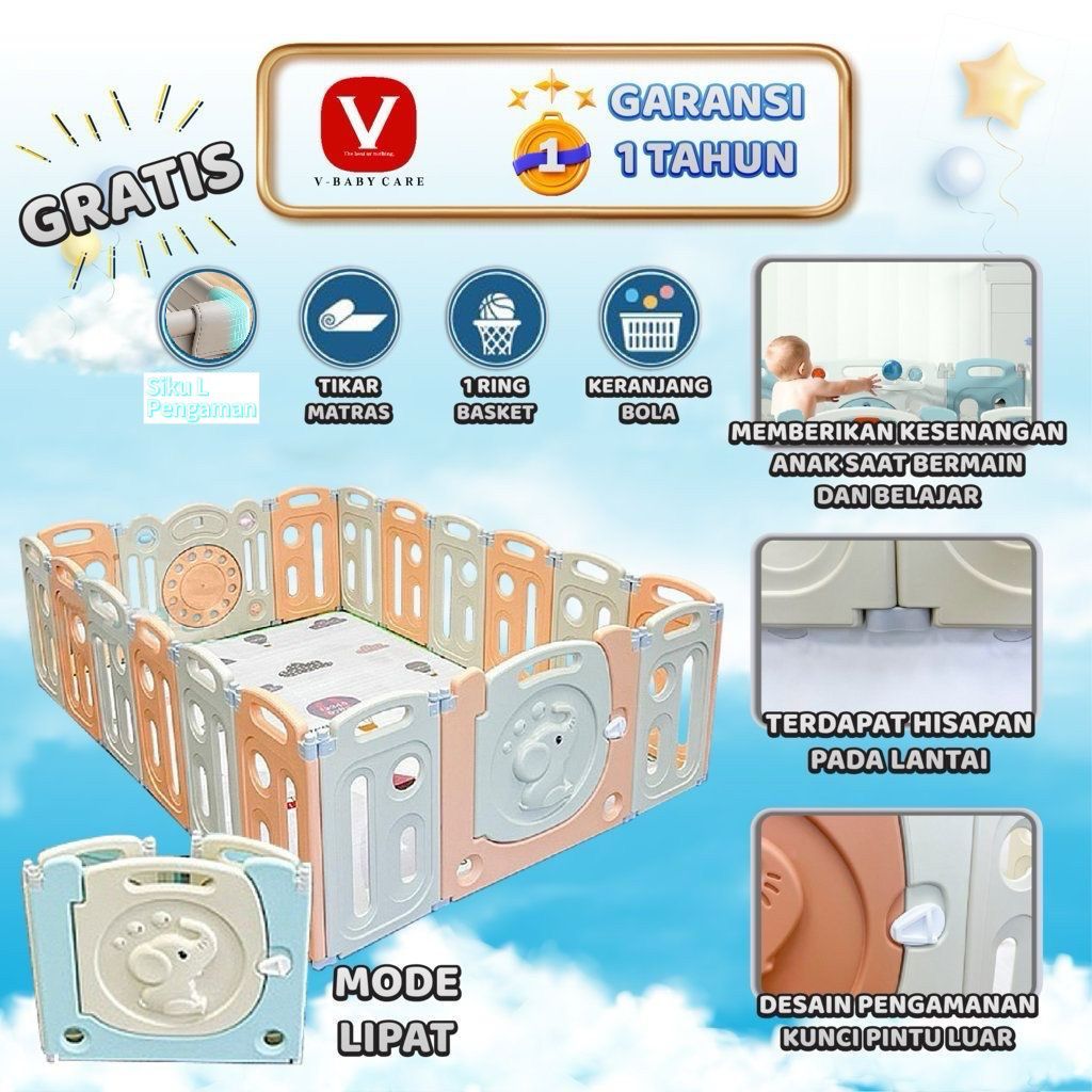 Jual V-BABY CARE Pagar anak /pagar bermain anak/pagar bermain anak ...