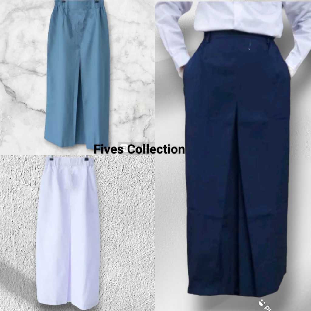 Jual Rok span panjang Biru belah 1 SMA SMK seragam smp sma seragam ...