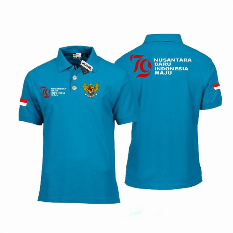 Jual Kaos Kerah Polo Kemerdekaan HUT RI 79th Atasan Pria Baju Agustusan Nusantara Baru Indonesia ...