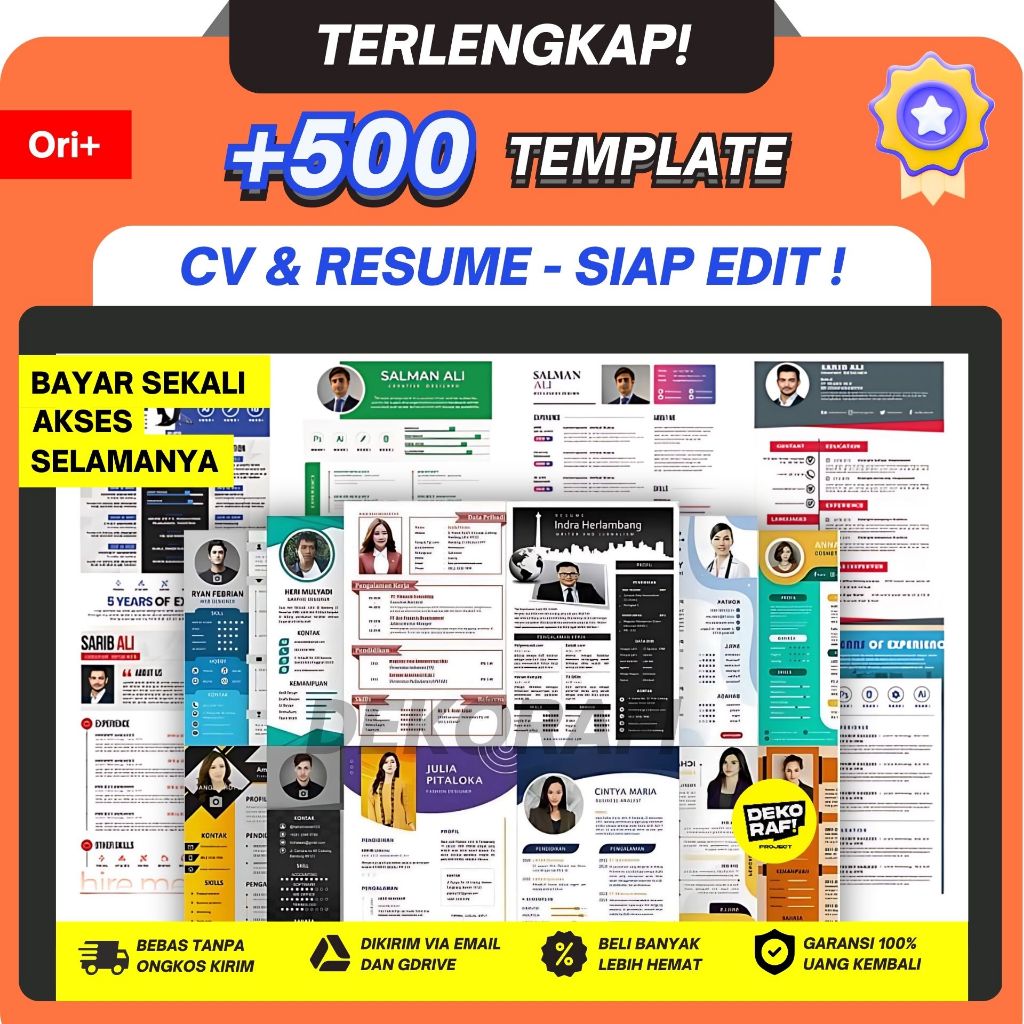 Jual [D-1092] PAKET 500+ Template CV Resume Curiculum Vitae Lamaran ...