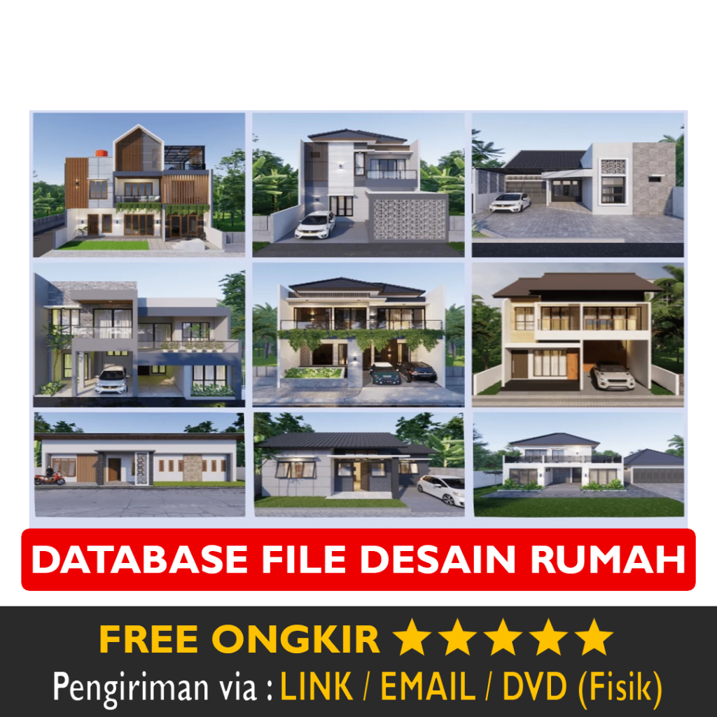 Jual Kumpulan 200 Gambar Desain Rumah Home Design Lengkap format 2D, 3D ...