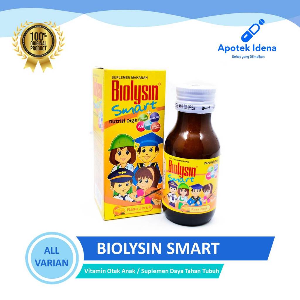 Jual BIOLYSIN SMART SIRUP suplemen nutrisi otak anak, daya tahan tubuh ...