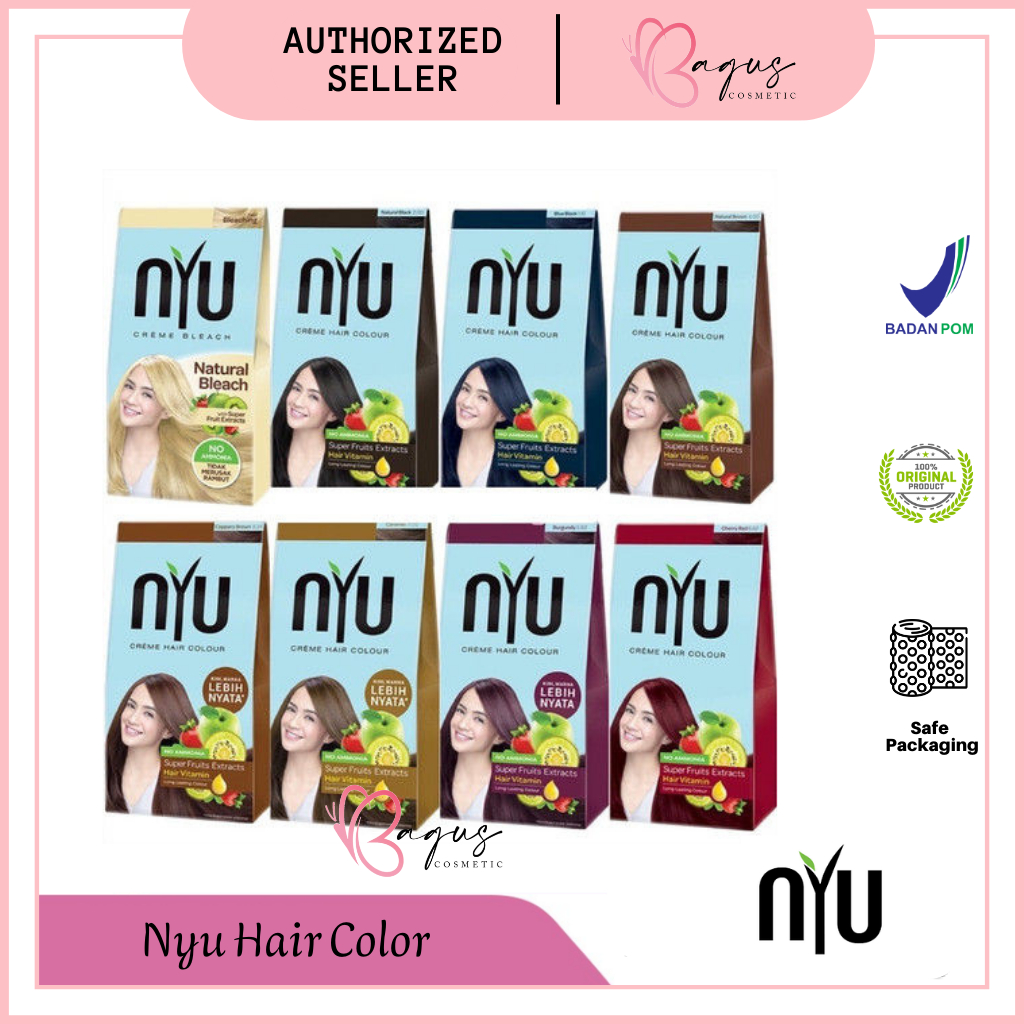 Jual ⭐BAGUS⭐ NYU HAIR COLOR | Semir Rambut Bleaching Sachet Box Henna ...