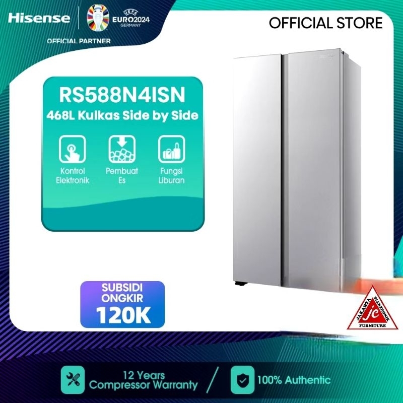 Jual HISENSE KULKAS SIDE BY SIDE 468L RS588N4ISN | Shopee Indonesia
