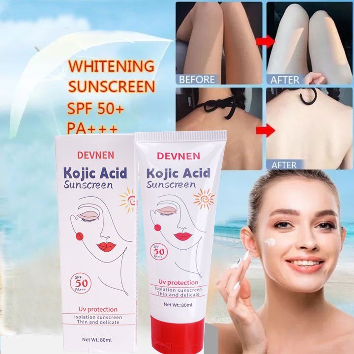 Jual DEVNEN Kojic Acid Sunscreen Lotion SPF 50 PA+++ Krim Tabir Surya Kojic Acid Waterproof ...