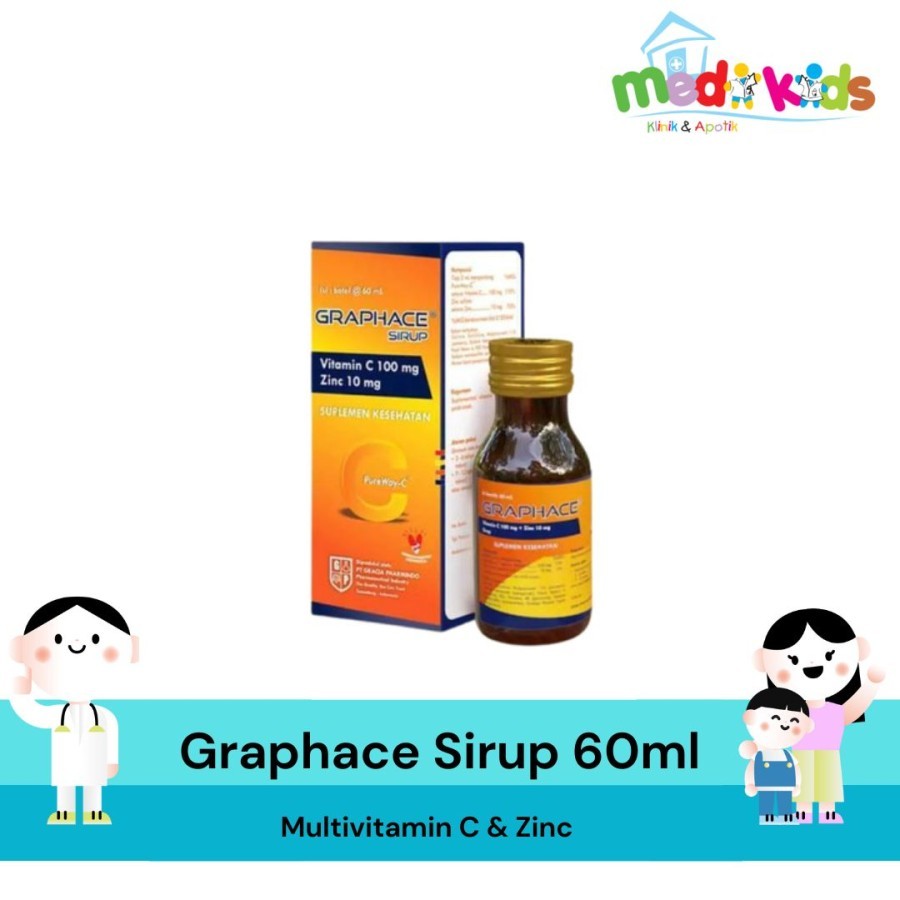 Jual Graphace Sirup 60ml Drop 15ml - Multivitamin C & Zinc Vitamin Anak ...