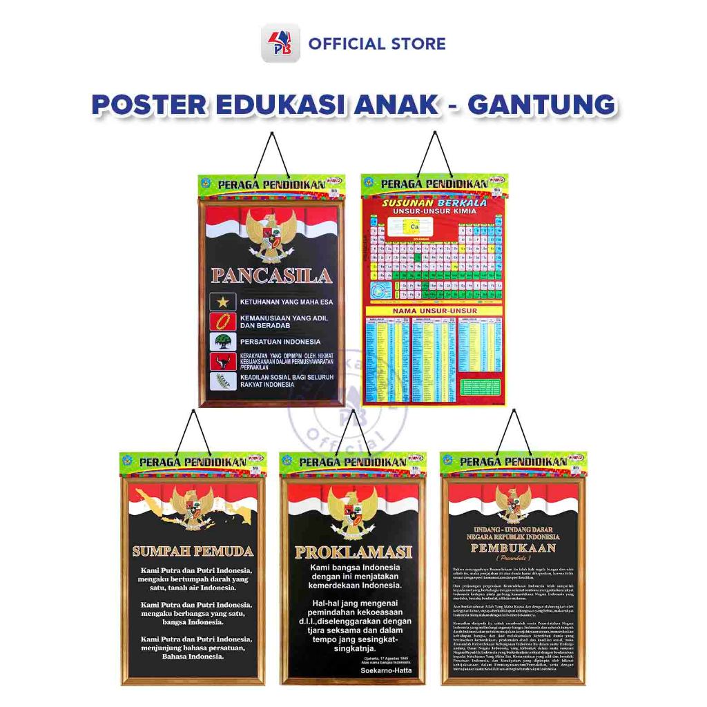 Jual Poster Edukasi Anak Mainan Edukasi Anak Bingkai : Sumpah Pemuda ...