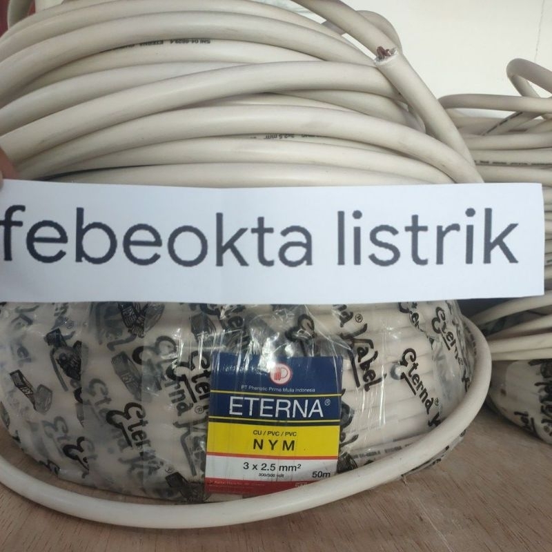 Jual Harga permeter kabel NYM 3x2,5 Eterna murah ori SNI | Shopee Indonesia