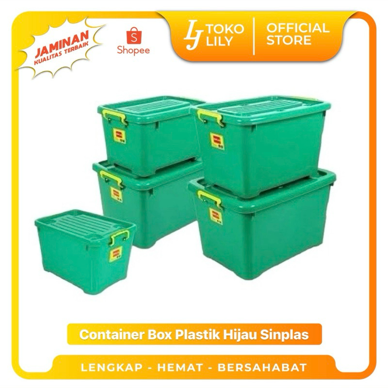 Jual Kontainer Box Kotak Plastik Hijau Sinplas Shinpo 52L - 130L ...