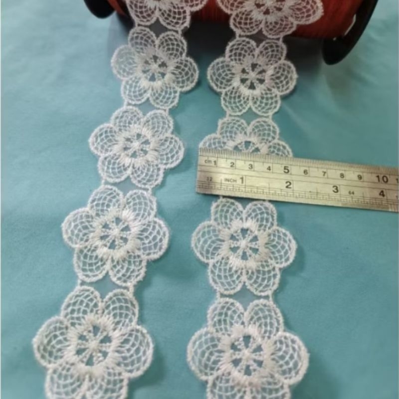 Jual Renda Tile/tulle, Renda Tile Bordir Motif Melati Cantik | Shopee ...