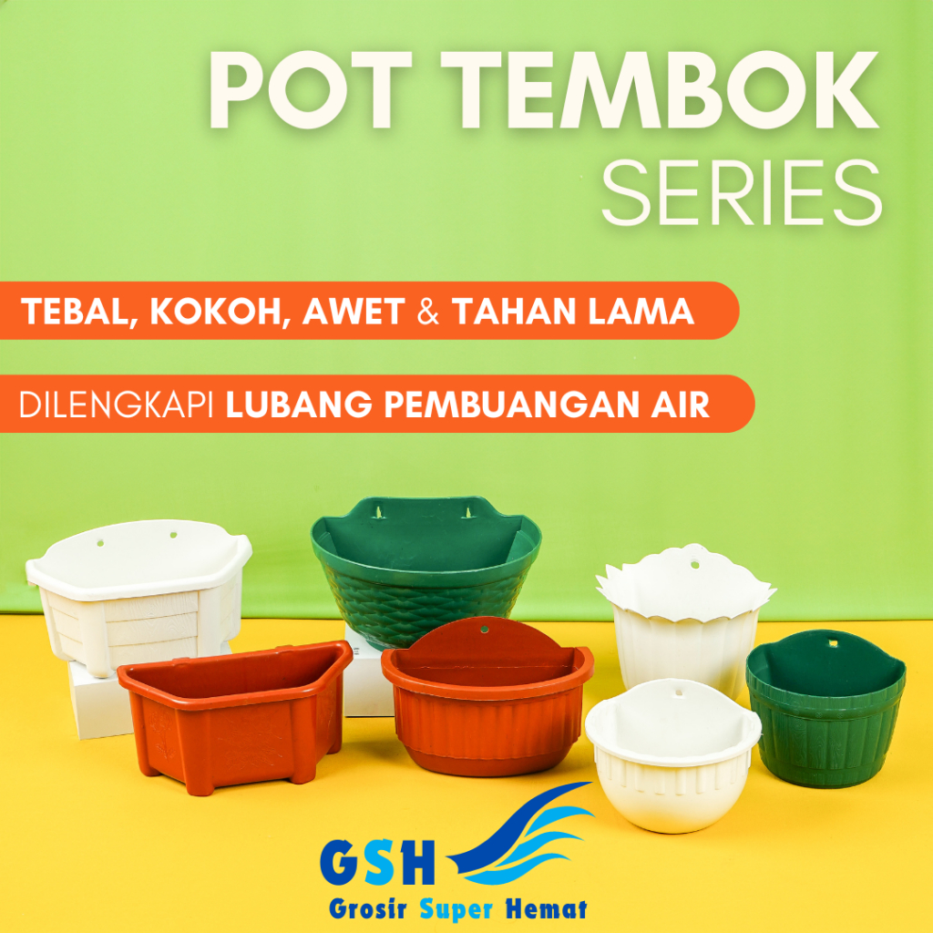 Jual GSH - Pot Tembok Series High Way Aneka Bentuk & Ukuran Pot Dinding ...