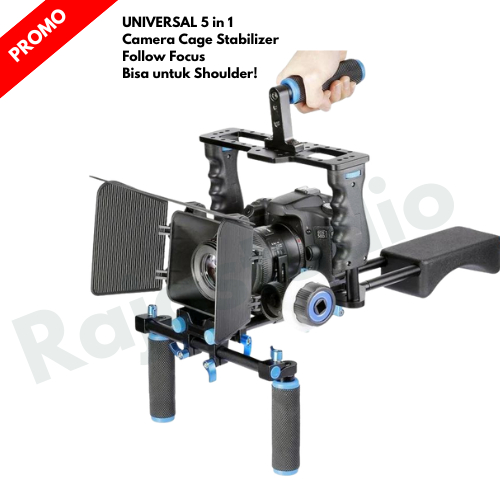 Jual Universal Stable Gimbal handle Cage Rig Videography Fullset Kamera ...