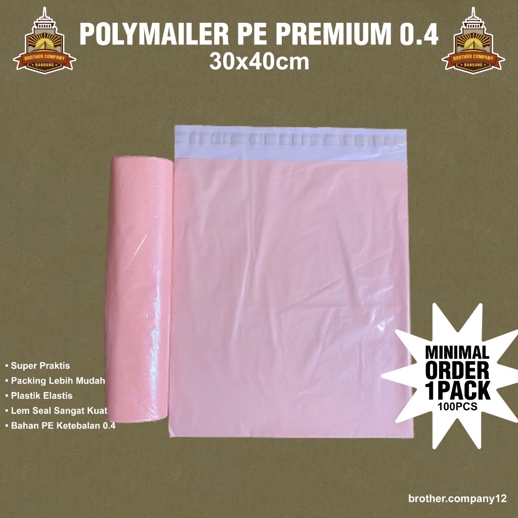 Jual Plastik Polymailer Pink PE 30x40 Bahan Glossy isi 100 lembar ...