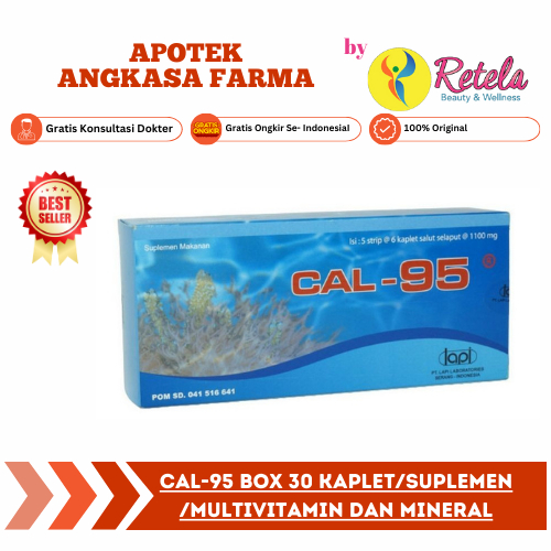 Jual CAL-95 BOX 30 KAPLET/SUPLEMEN/multivitamin dan mineral | Shopee ...