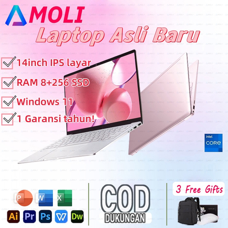 Jual Amoli 【ready Stock 】2024 Laptop Baru Layar Hd 14 Inci Ssd