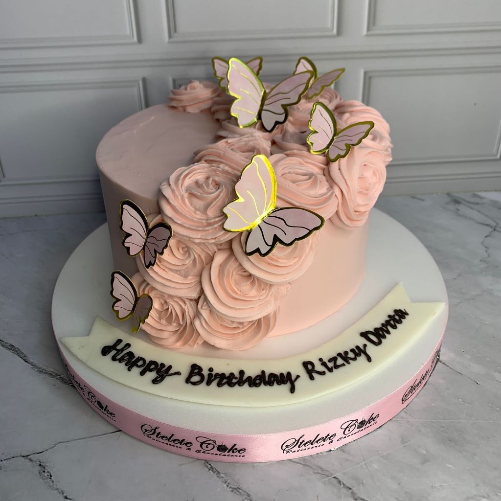 Jual Kue Ulang Tahun/BIrthday Cake/Kue Ultah Tema Kupu-Kupu/Kue Birthday Jakarta | Shopee Indonesia