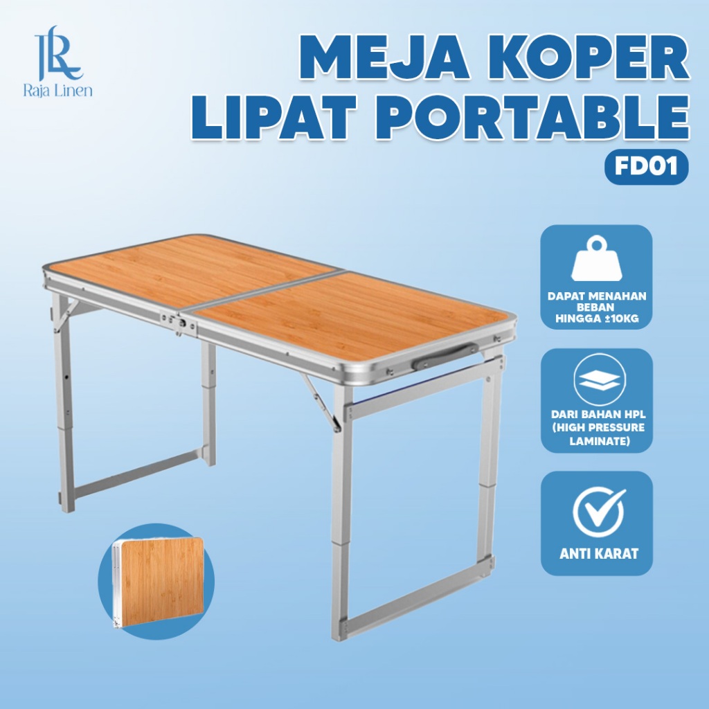 Jual Meja Koper Lipat Portabel Kaki Kotak Serbaguna Free Kursi Random ...